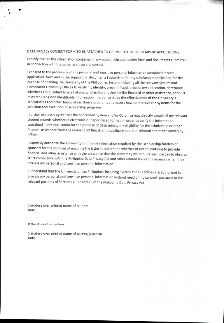 Data Privacy Consent Forms and Privacy Notices for Scholarship ...