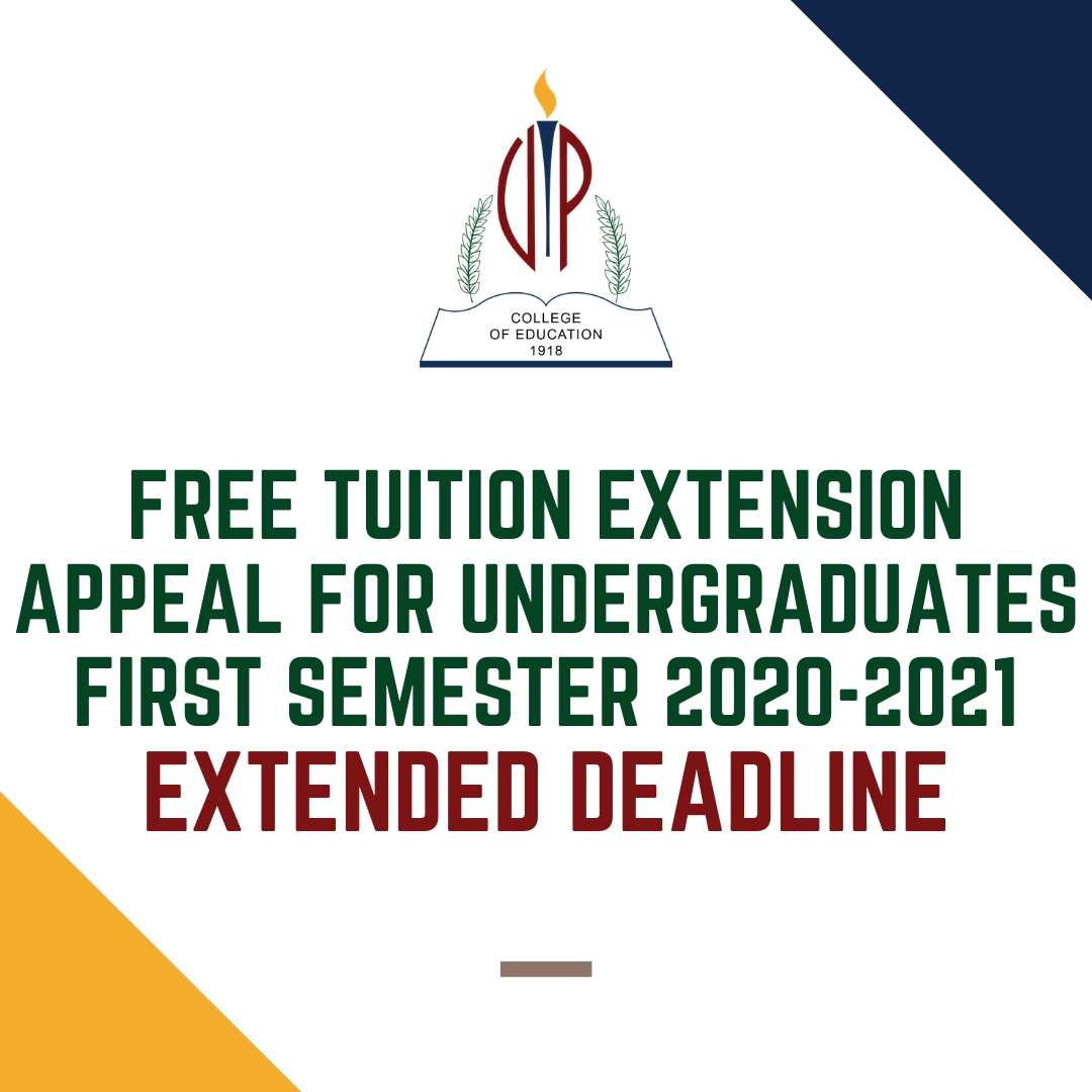 Free Tuition Extension Appeal For First Semester AY 2020 2021 Extended