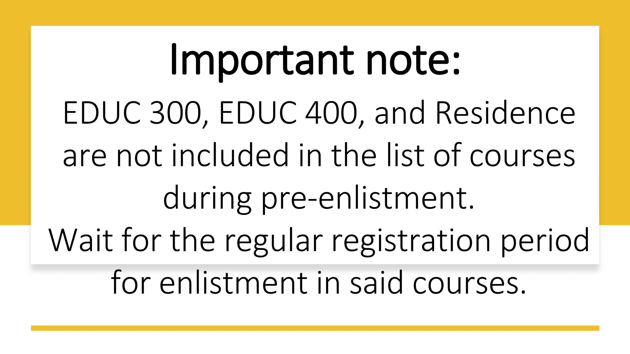 Pre-enlistment for 2nd Semester 2020-2021 – College of Education