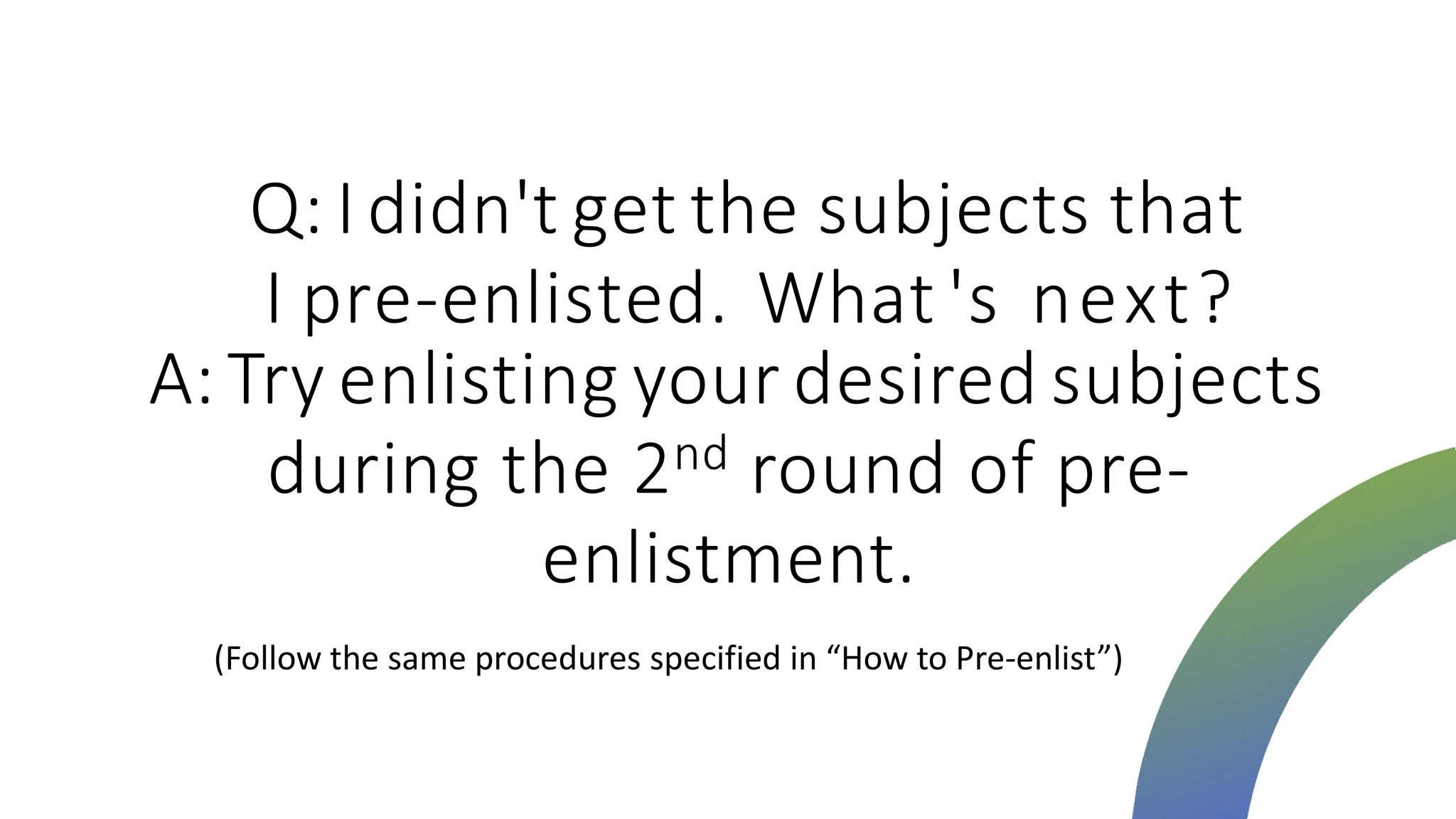 Pre-enlistment for 2nd Semester 2020-2021 – College of Education