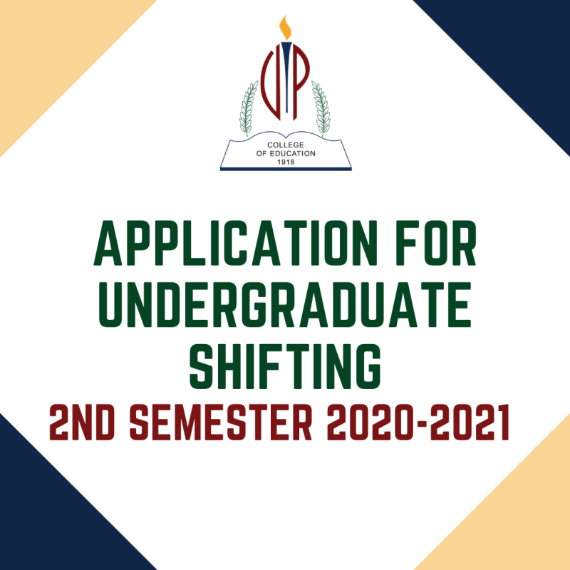 Application for Undergraduate Shifting for 2nd Semester 2020-2021 ...