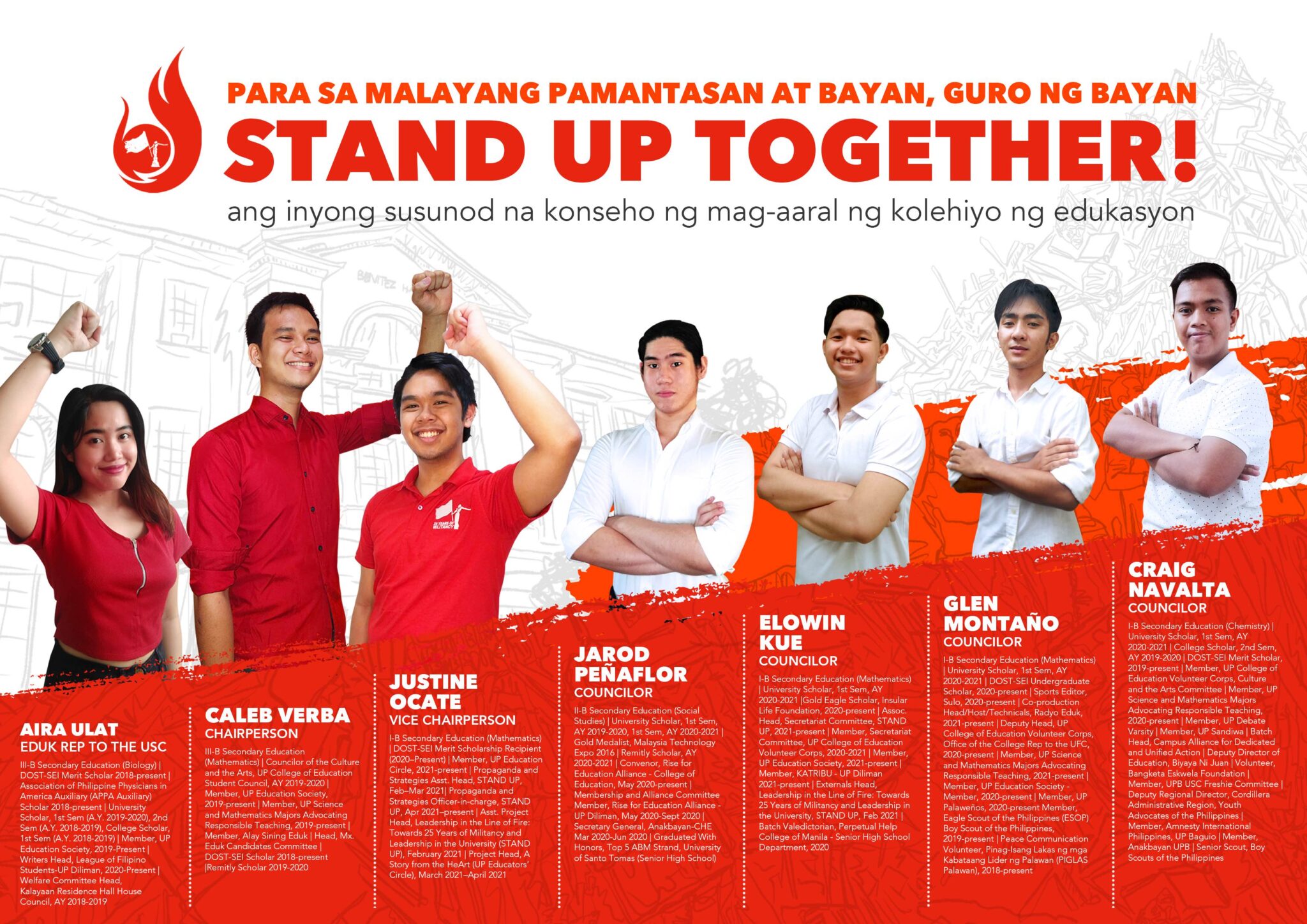 STAND UP List of Candidates for the 2021 College Student Council ...