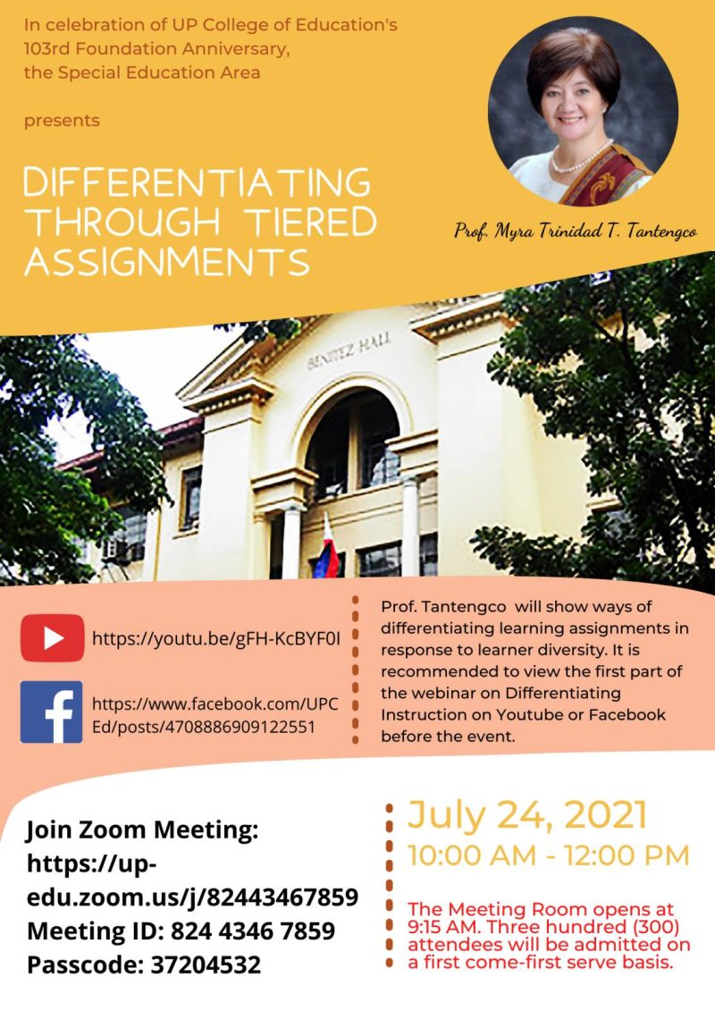 Webinar: Differentiating Through Tiered Assignments – College of Education