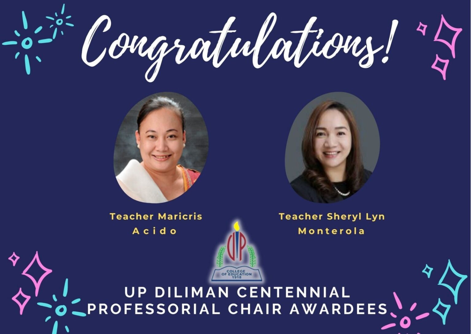 UP Diliman Centennial Professorial Chair Awardees – College of Education