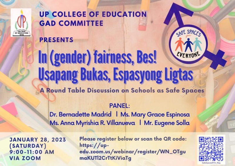 In (gender) fairness, Bes! Usapang Bukas, Espasyong Ligtas: A ...