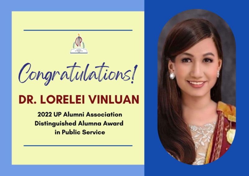 2022 UP Alumni Association Distinguished Alumna Award in Public Service ...
