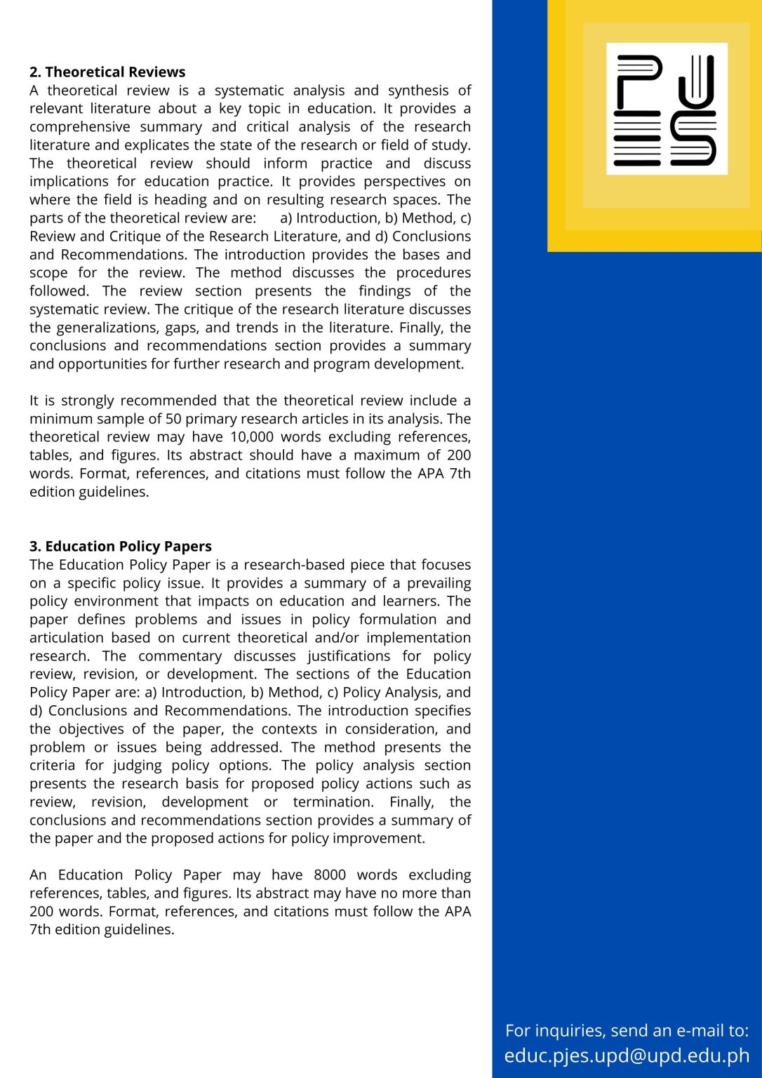 Journal Information – College of Education