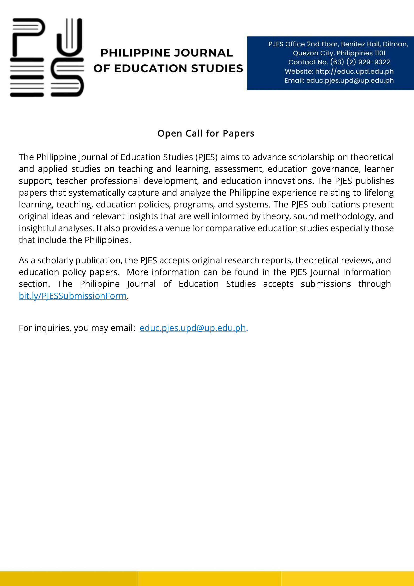 Call for Papers – College of Education