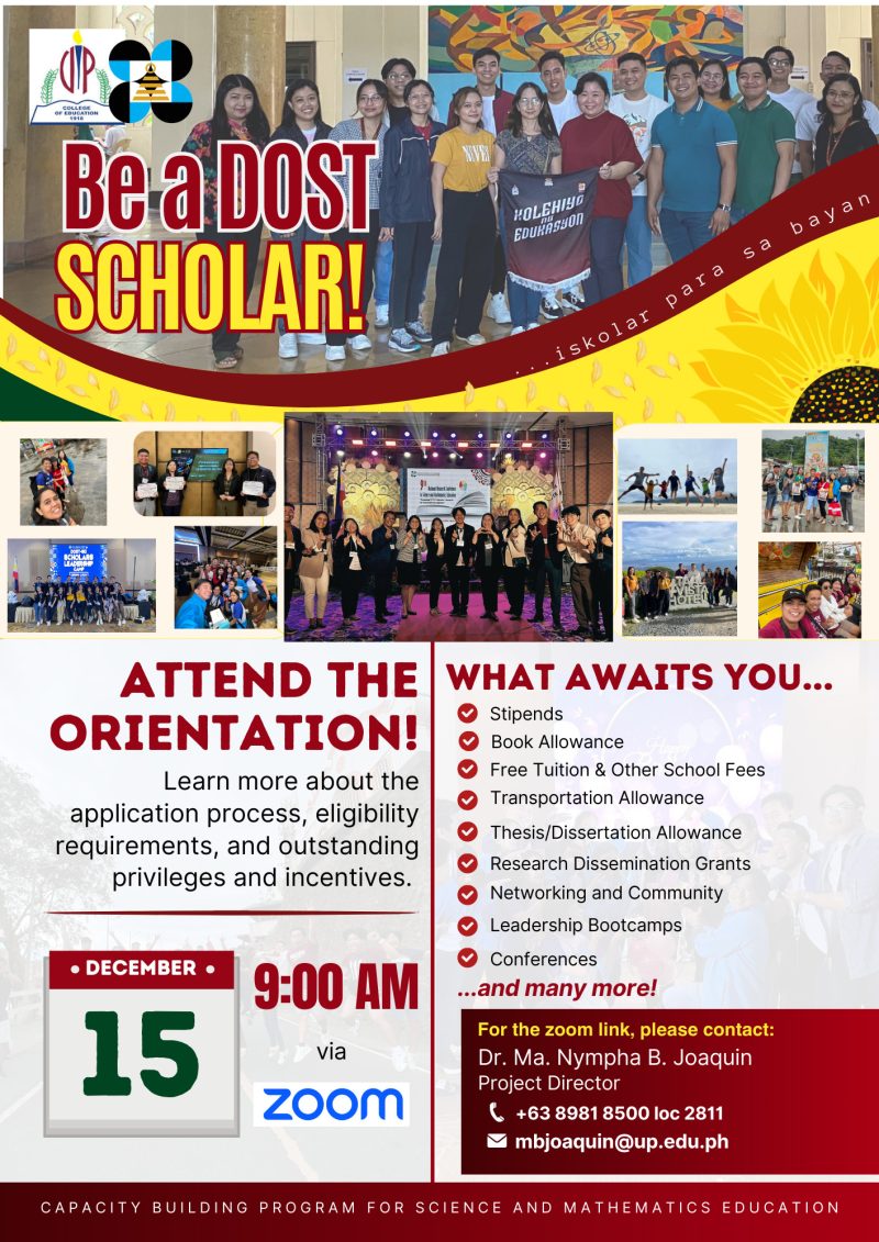 Orientation on DOST Scholarship Application – College of Education