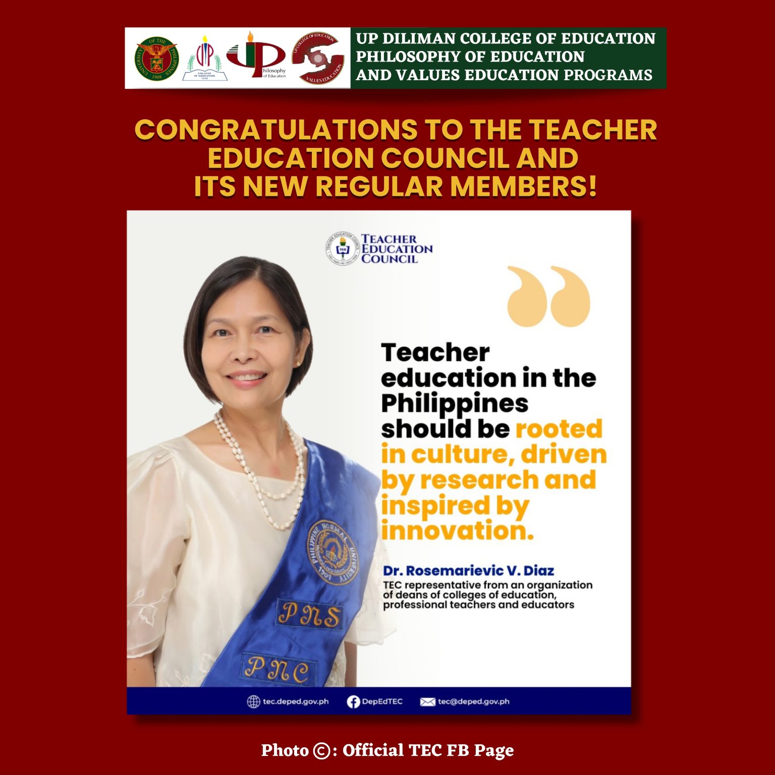 Dr. Maricris B. Acido-Muega appointed as TEC Regular Member – College ...